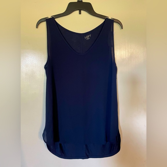 LOFT | Tops | Nwt Loft Navy Blue Sheer Tank Top | Poshmark